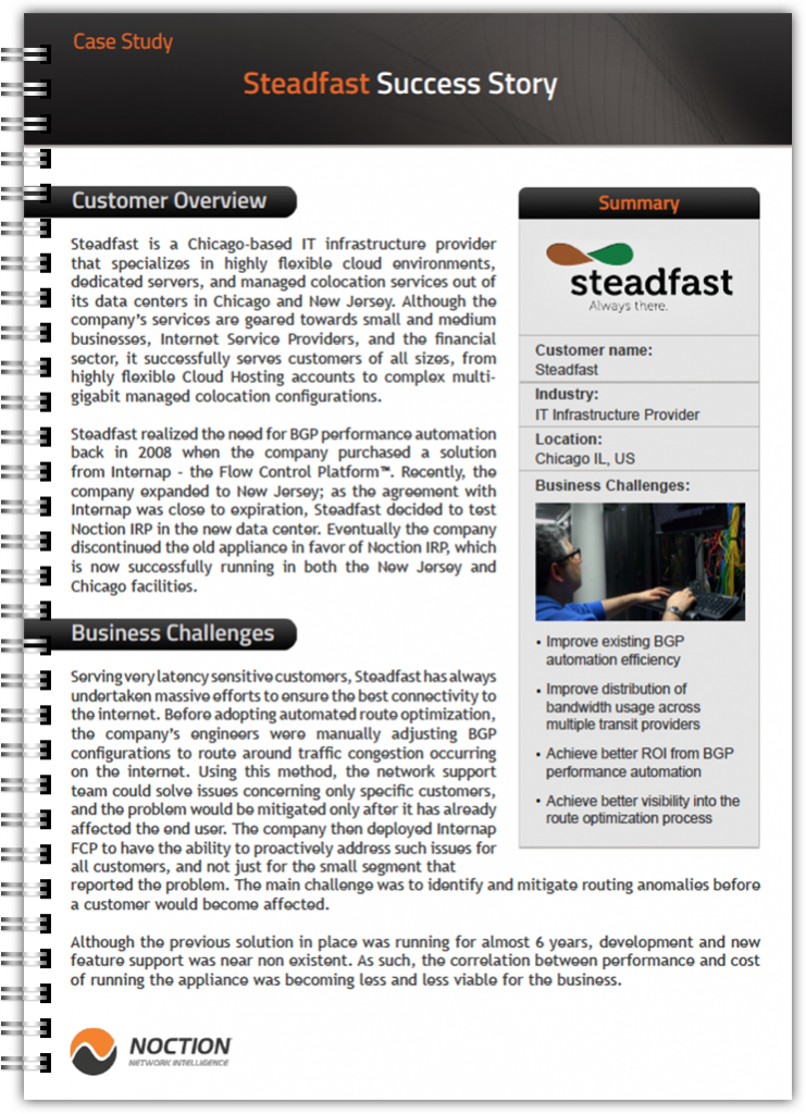 Steadfast Case Study | Noction